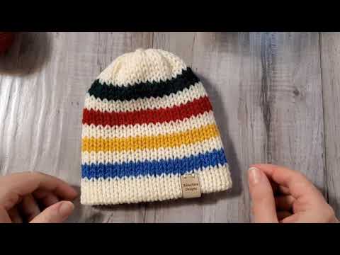 Machine Knit Striped Newborn Hat | Addi Kingsize Knitting Machine ...