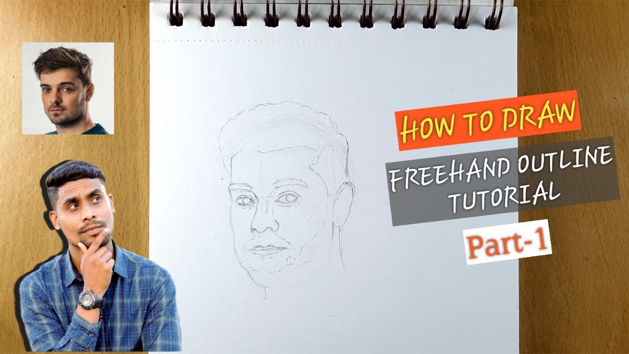 How to draw freehand outline Tutorial / बहुत ही आसान तरीके से freehand ...