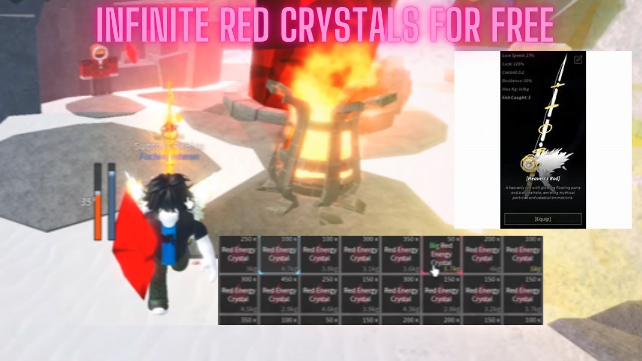 How to get red energy crystals for free in Fisch - YouTube