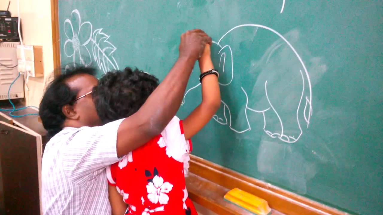 Learning To Draw - Dhyaana Drawing Elephant with the Help of Art Master ...