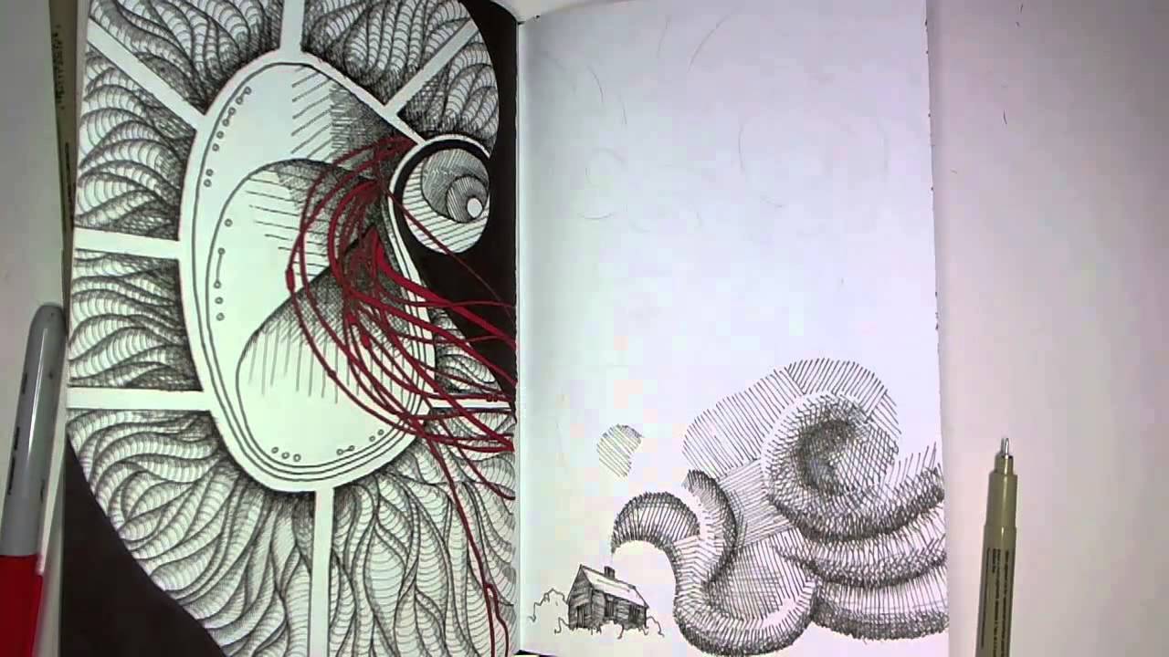 Drawing in my Book #22 (Some Crosshatching) - YouTube