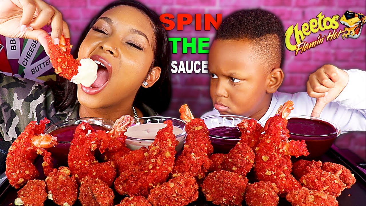 HOT CHEETOS MEGA PRAWN SEAFOOD BOIL "SPIN THE WHEEL" CHALLENGE SEAFOOD ...