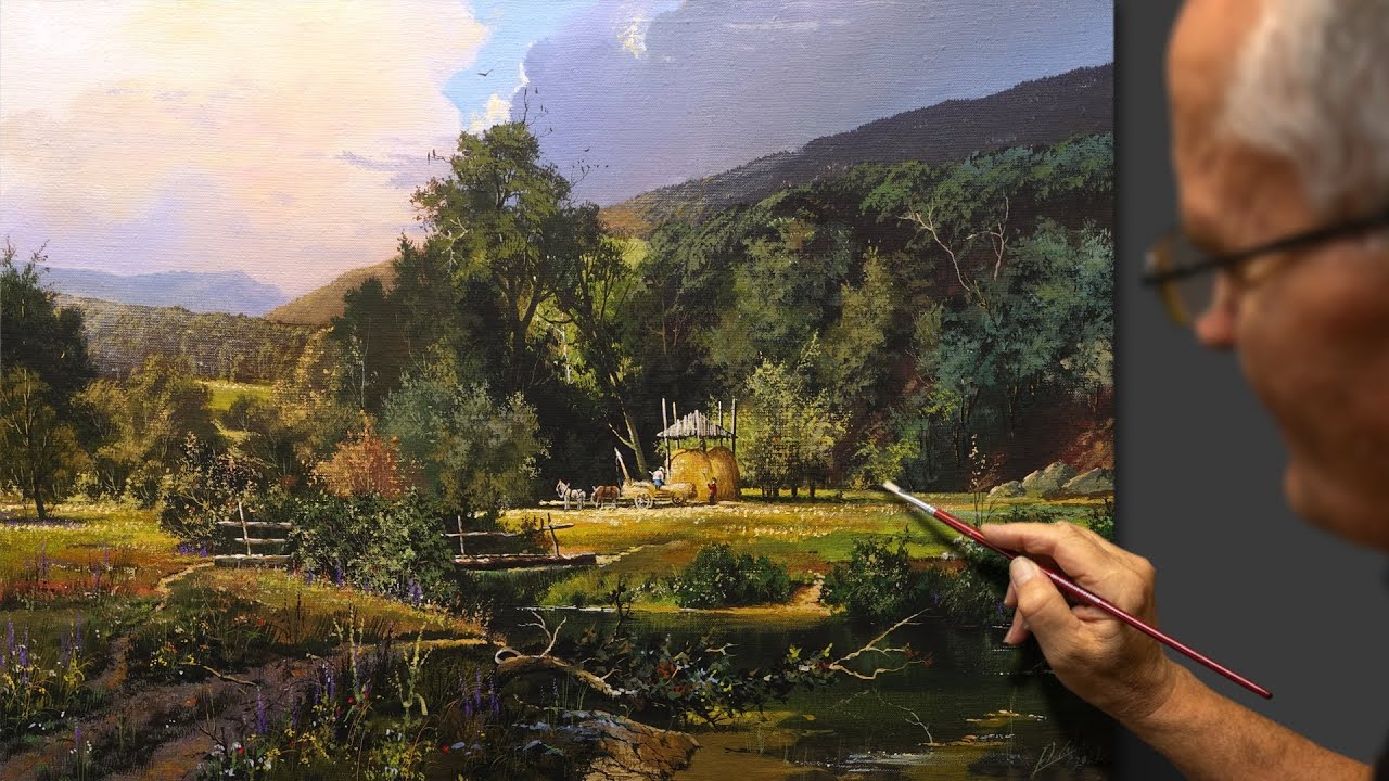 Preparing for autumn / Acrylic Landscape Painting / Summer landscape ...