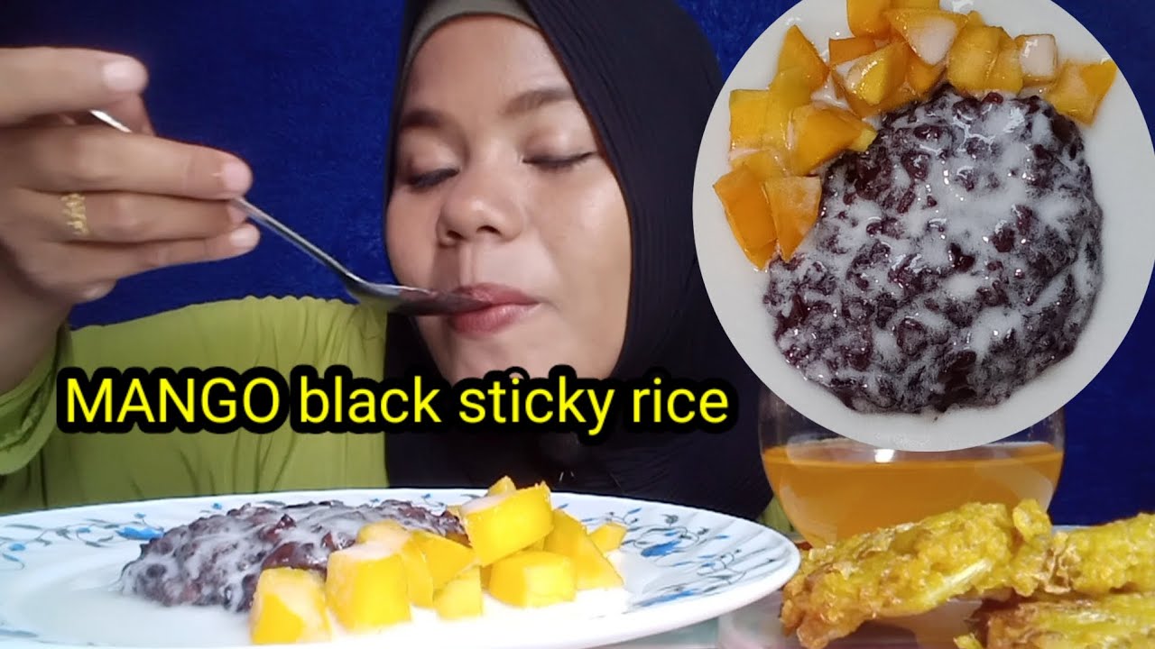 mukbang MANGO black sticky rice - YouTube