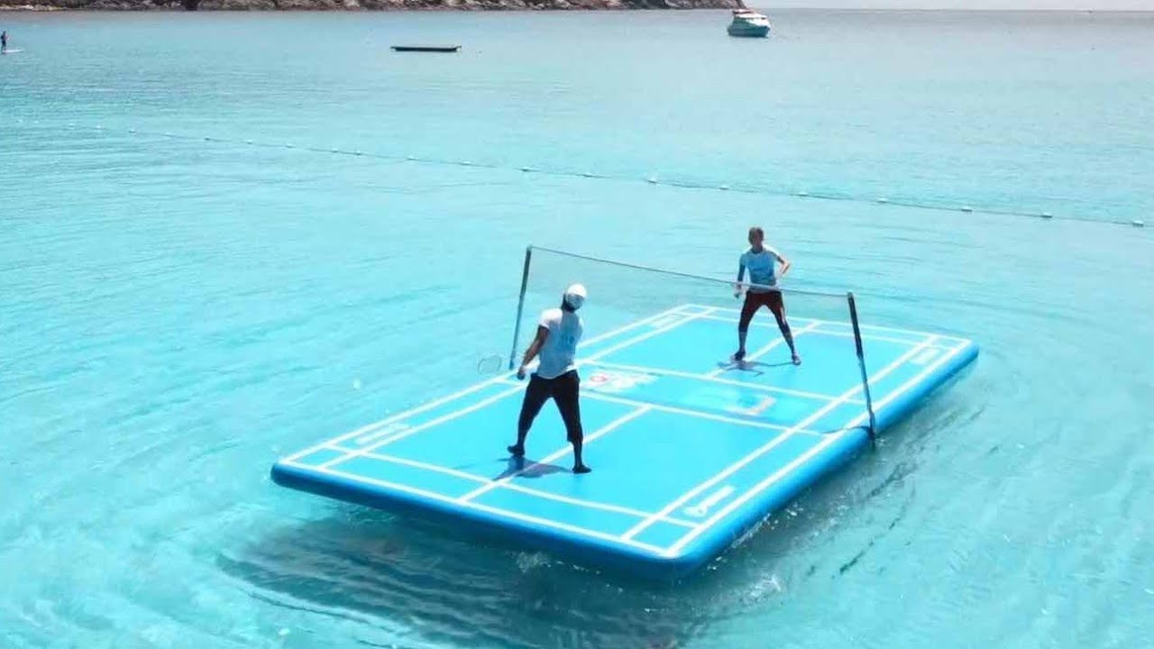 On Water Floating Badminton Court!😱 | First in the world!! - YouTube