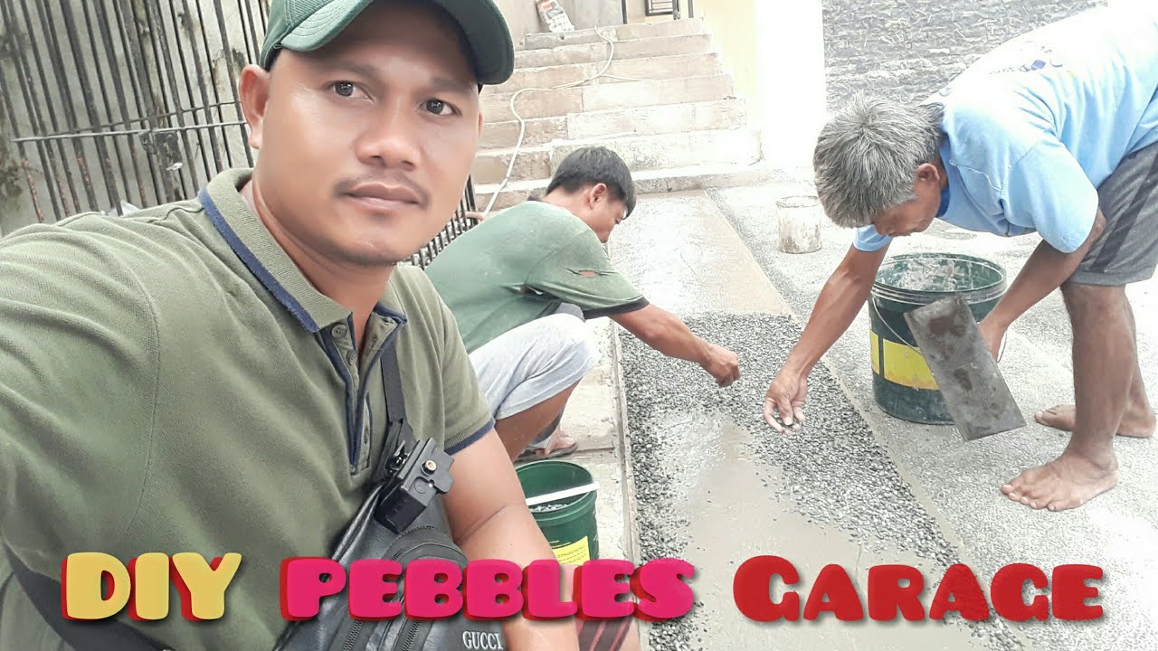 DIY Pebbles Installation Garage./pebbles stone wash. - YouTube