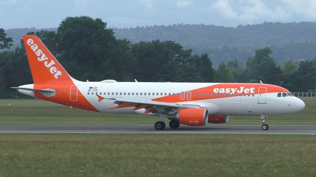 easyJet Airbus A320 landing at Graz Airport | OE-IZS - YouTube