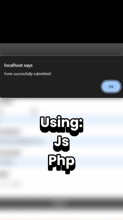 Form Submitted Alert using js&php😊 - YouTube