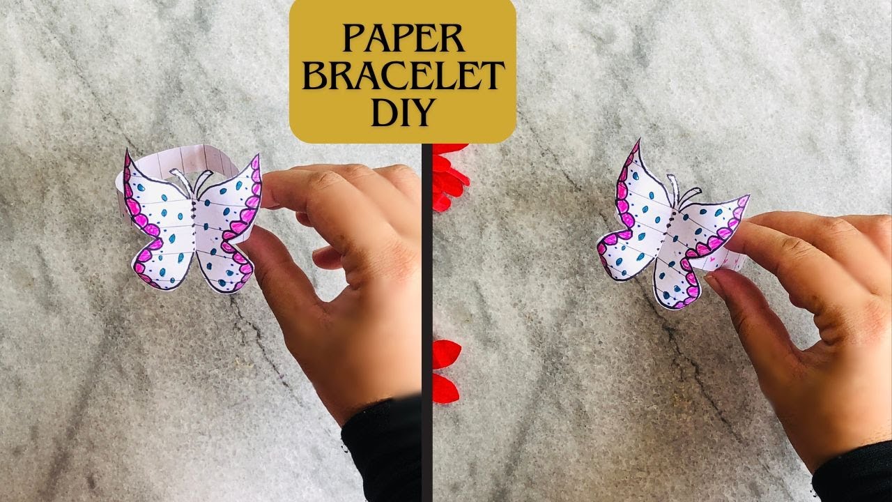 A cute butterfly paper Bracelet DIY tutorial #diy #papercrafttutorial # ...