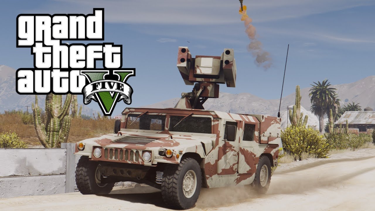 GTA V Humvee ASRAD Anti-Air (MOD) - YouTube
