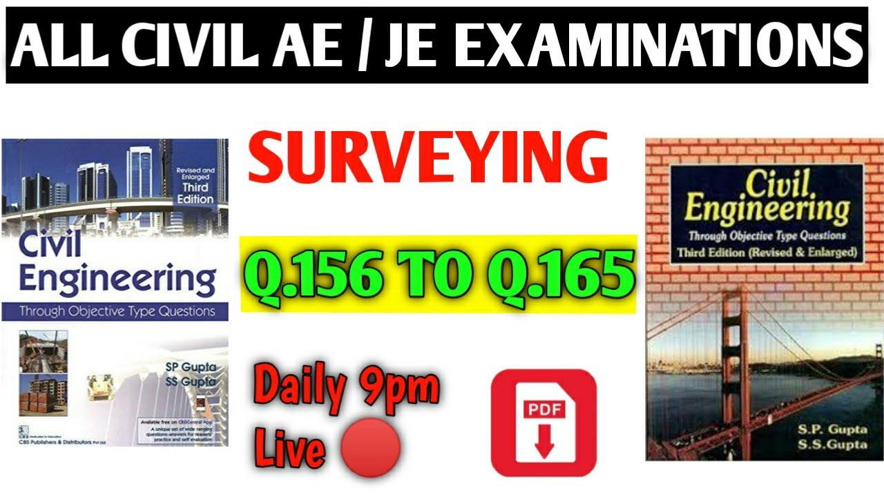 🔴Live 9:00 PM | Part 12 SURVEYING gupta & gupta book solution civil ...