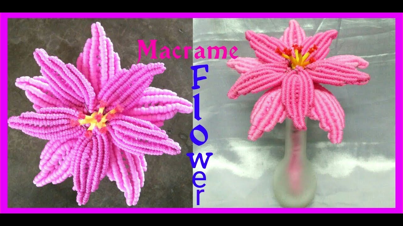 Diy Macrame Lily Flower tutorial in hindi /macrame flower - YouTube