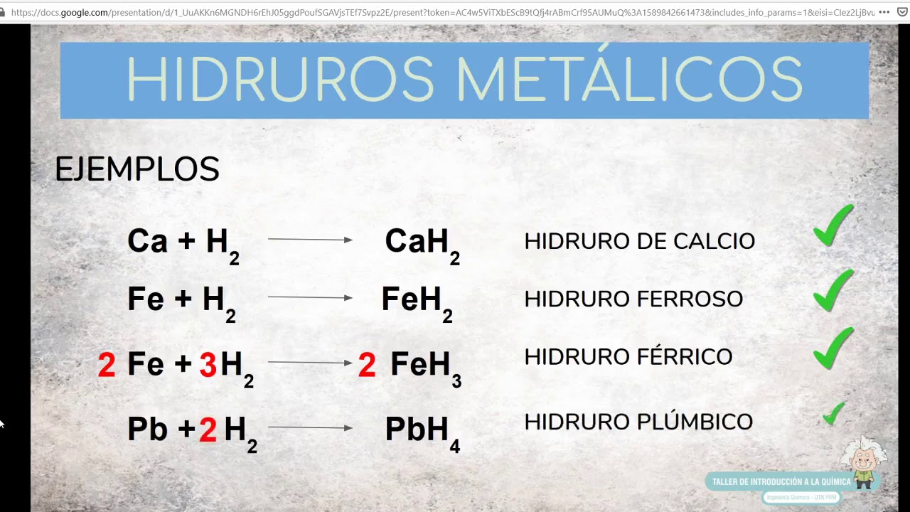 Hiduros metálicos formulación y nomenclatura - YouTube