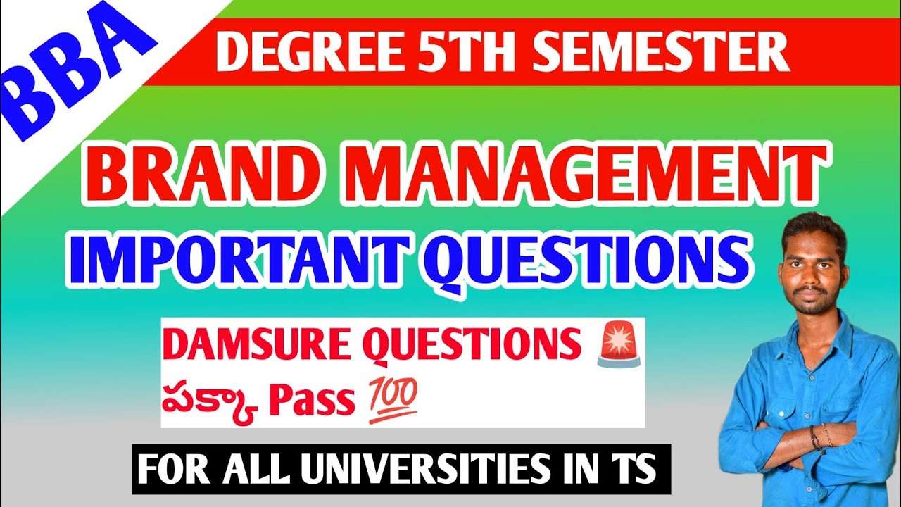 DEGREE 5TH SEMESTER BBA IMPORTANT QUESTIONS 🚨 BRAND MANAGEMENT SEM-5 ...