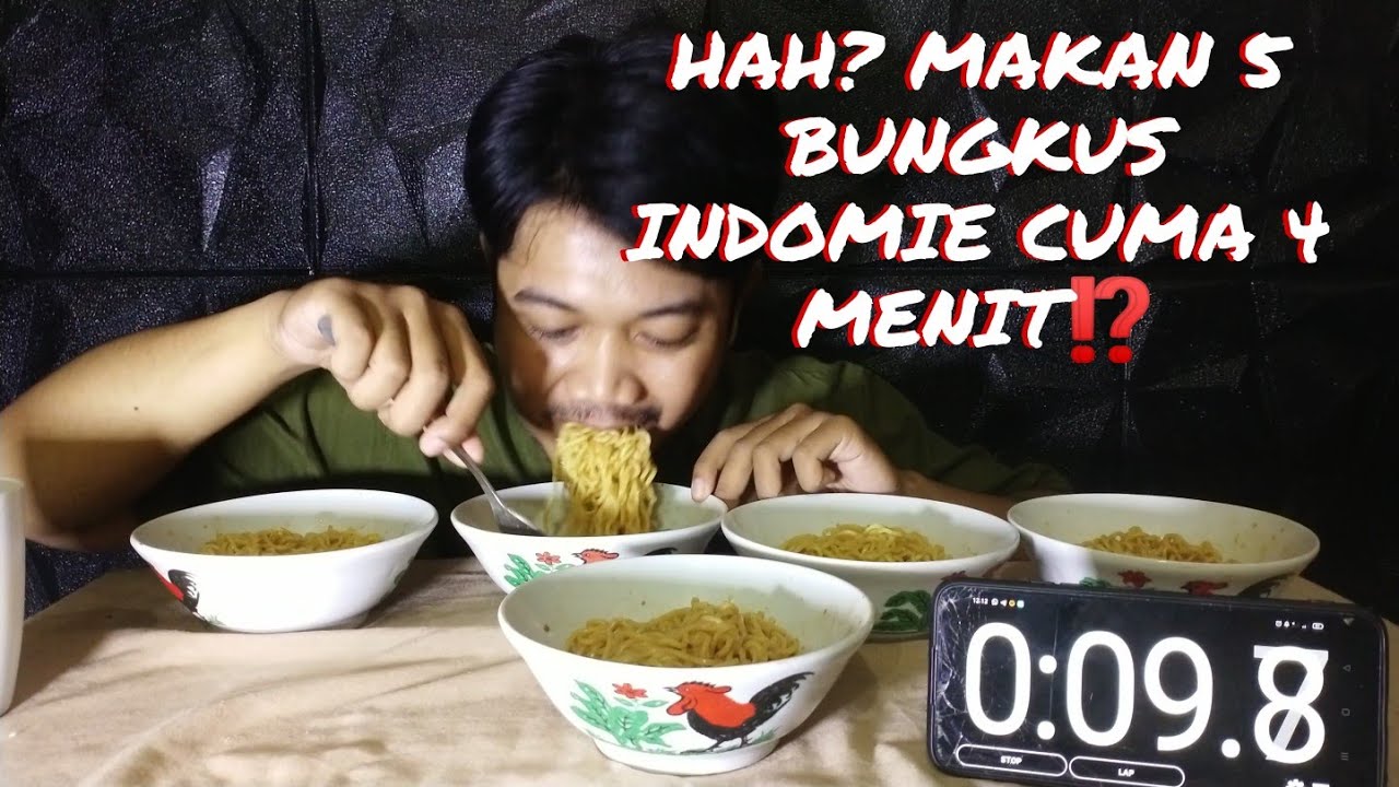 CHALLENGE 5 BUNGKUS INDOMIE GORENG CUMA 4 MENIT?‼️🥵 - YouTube