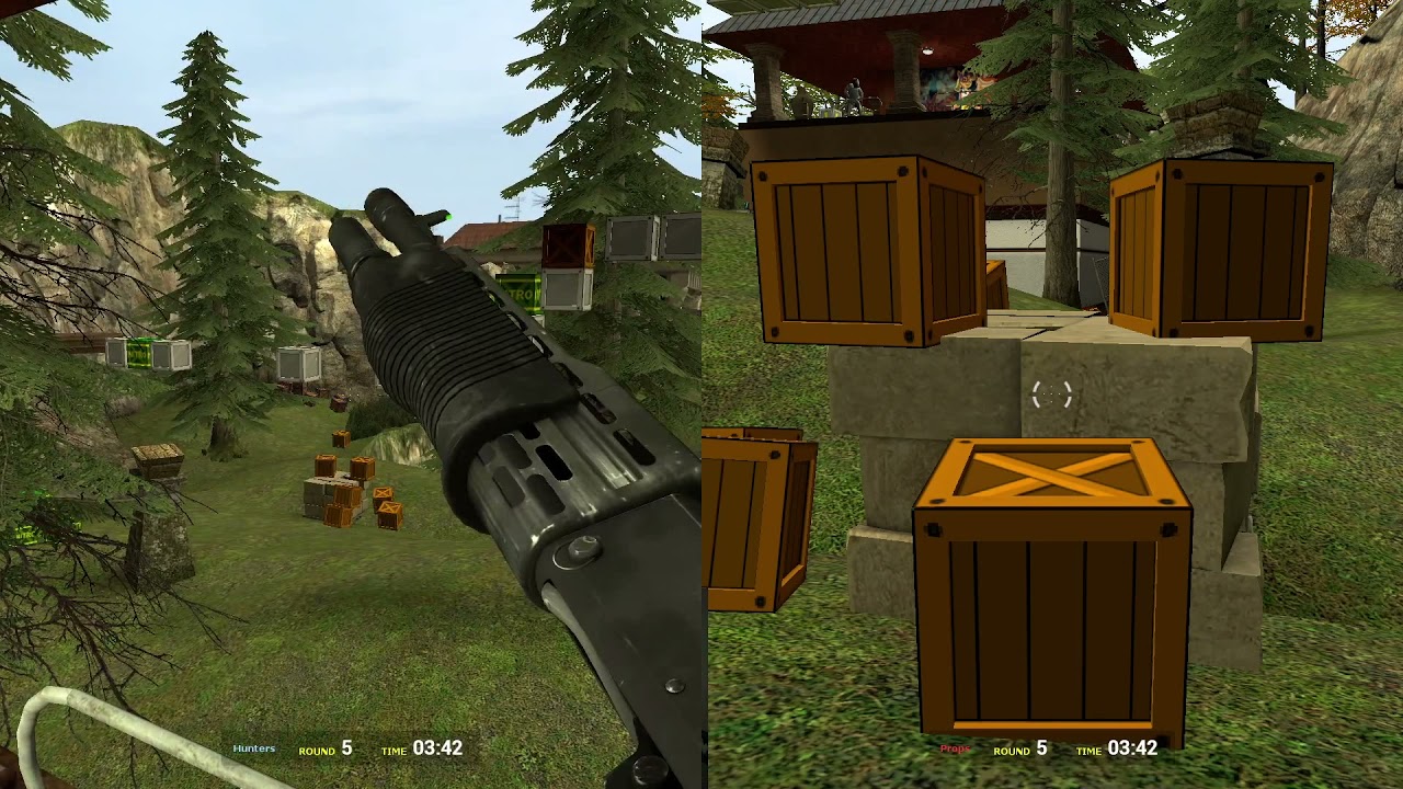 Garrys Mod Prop Hunt (Splitscreen) - YouTube