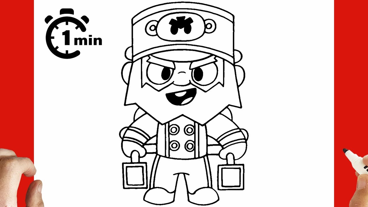 HOW TO DRAW BRAWL STARS BELLHOP MIKE - 1 MINUTE TIME-LAPSE VIDEO 👈 ...