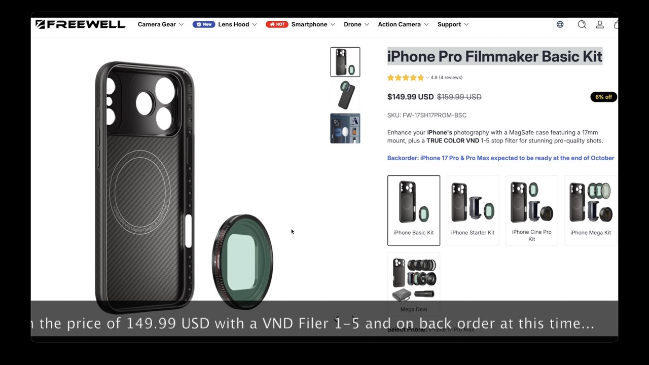 Freewell, Moment, PolarPro case with ND or VND Filter! Which iPhone 17 ...