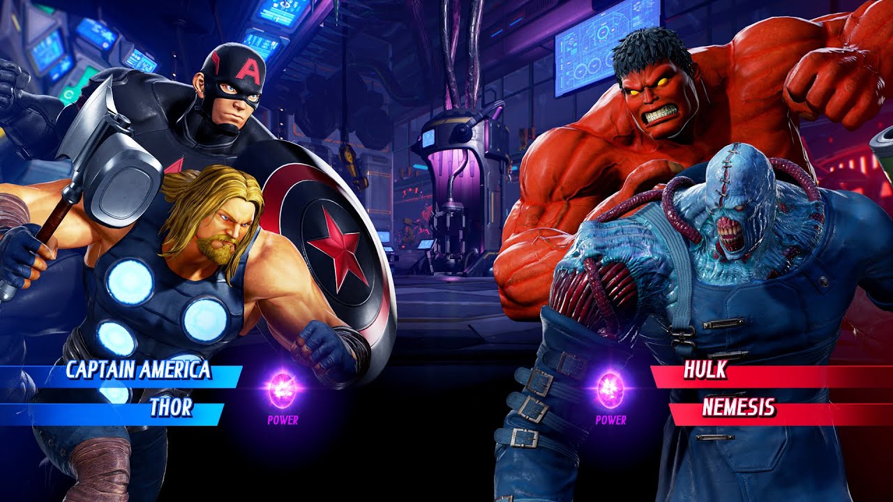 Cap & Thor vs Red Hulk & Nemesis (Very Hard) - Marvel vs Capcom | 4K ...