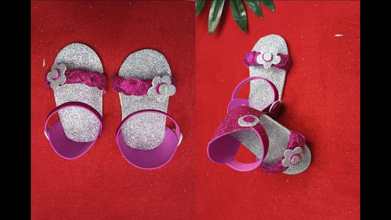 How To Make Glitter foam Sandals | kids craft ideas - YouTube