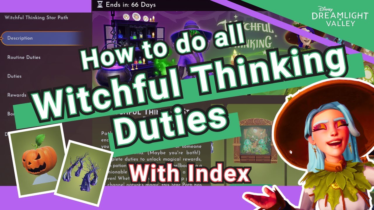 ALL Witchful Thinking Star Path Duties with index// Disney Dreamlight ...