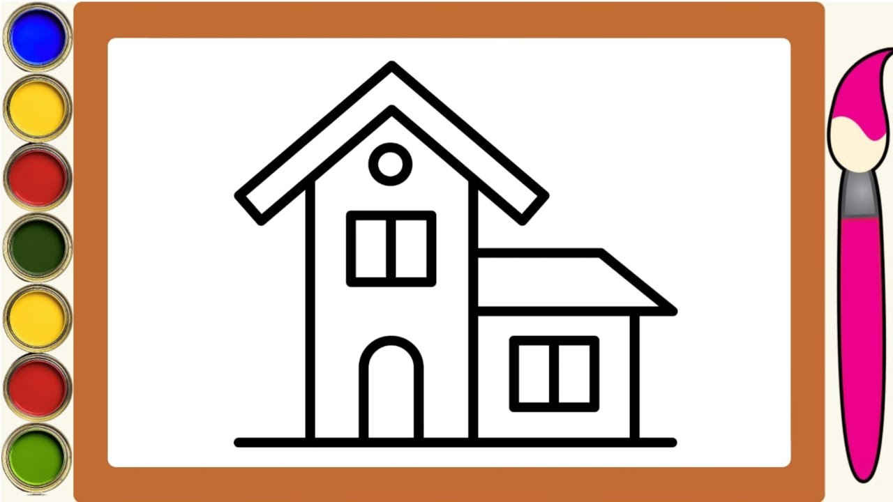 How to Make a beautiful house drawing / Learn to draw a house / house ...