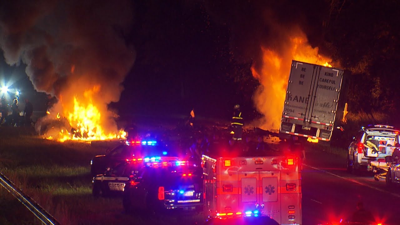 Fiery Pickup Truck vs Tractor Trailer Wrong Way Driver Ax Rt 17 Goshen ...