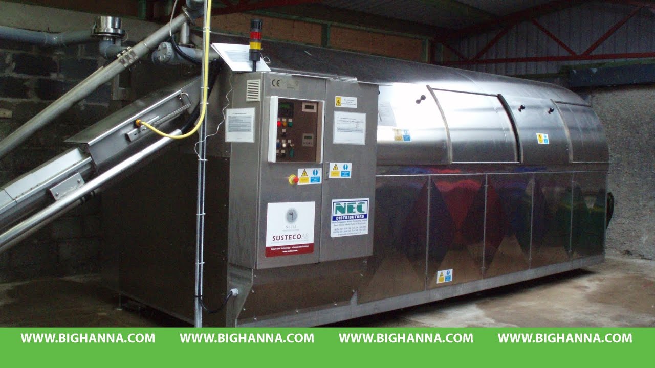 Big Hanna composter customized infeed - YouTube