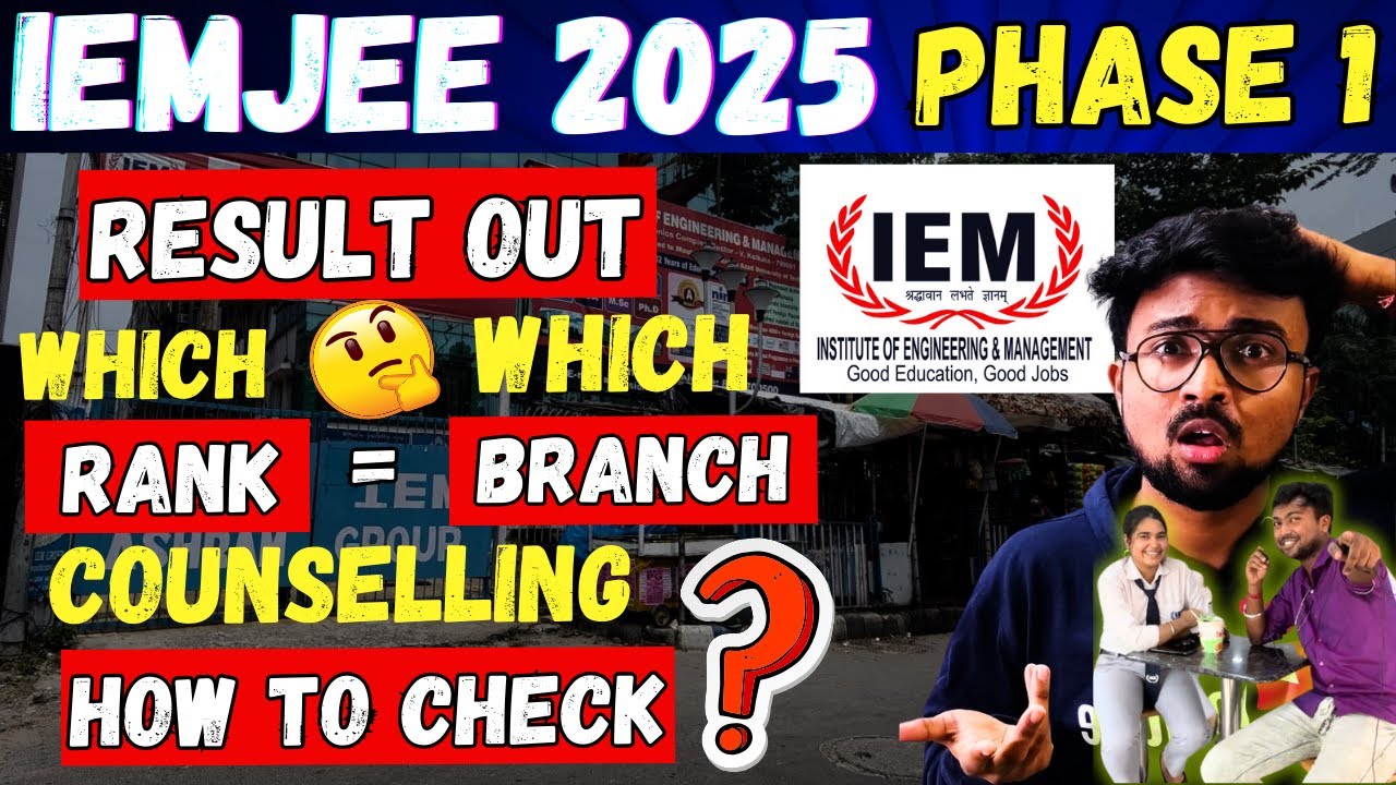 IEMJEE 2025: Result out😱 Phase 1🔥 Ranks Vs Stream😱Counselling Date?😱 How to check Result?🔥What ...