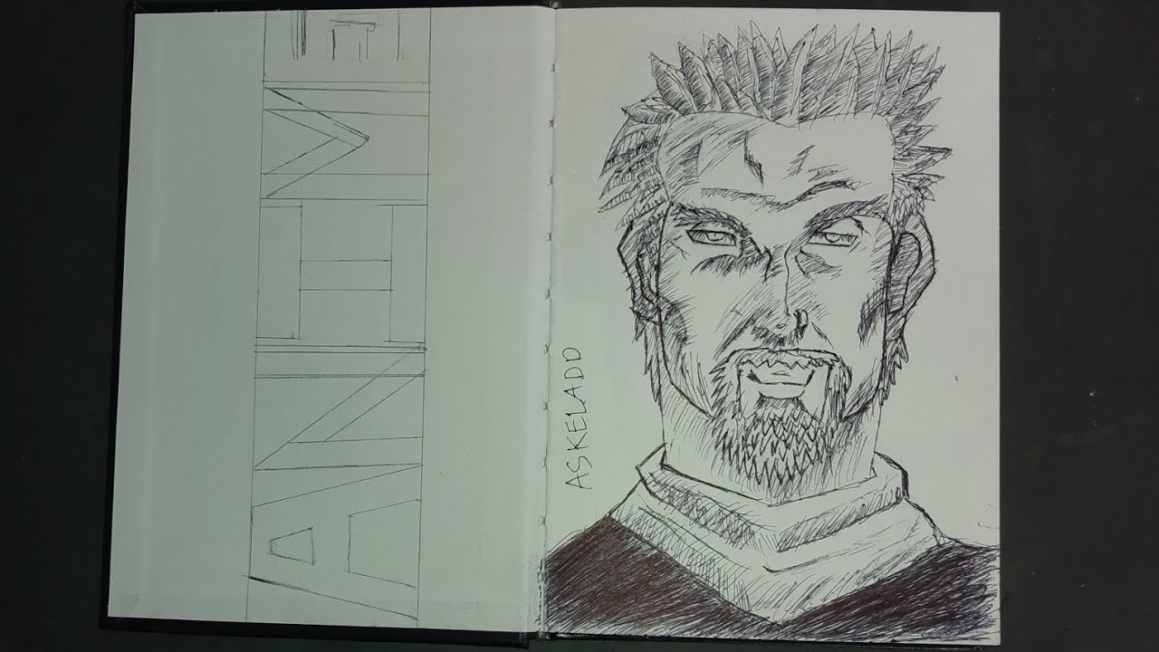 ASKELADD Sketch drawing with pen - YouTube