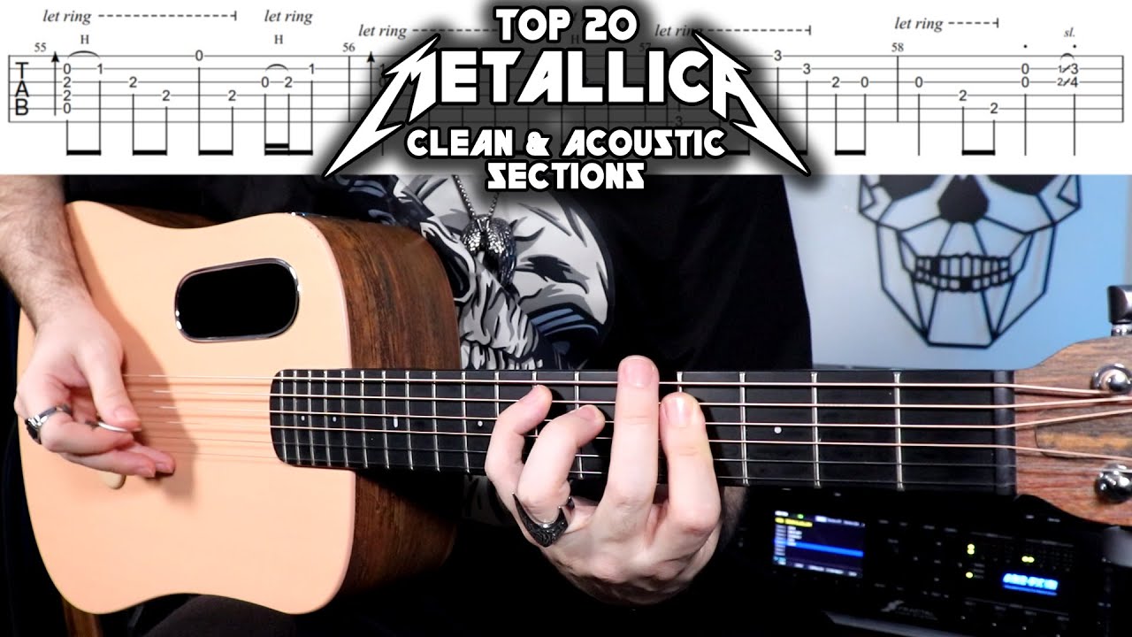 Top 20 METALLICA Clean & Acoustic Guitar Riffs | With Tabs - YouTube