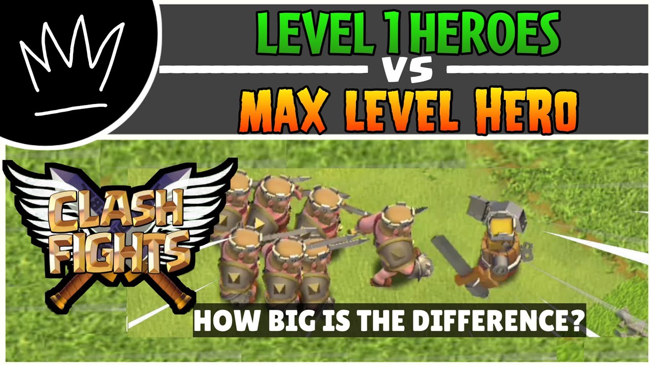 Level 1 Heroes VS Max Level Heroes | Clash of Clans | Clash Fights ...