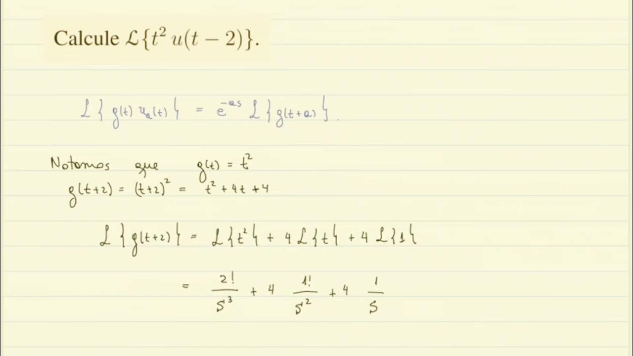 calcular transformada de laplace usando segundo teorema de traslacion. Funcion escalon unitario ...