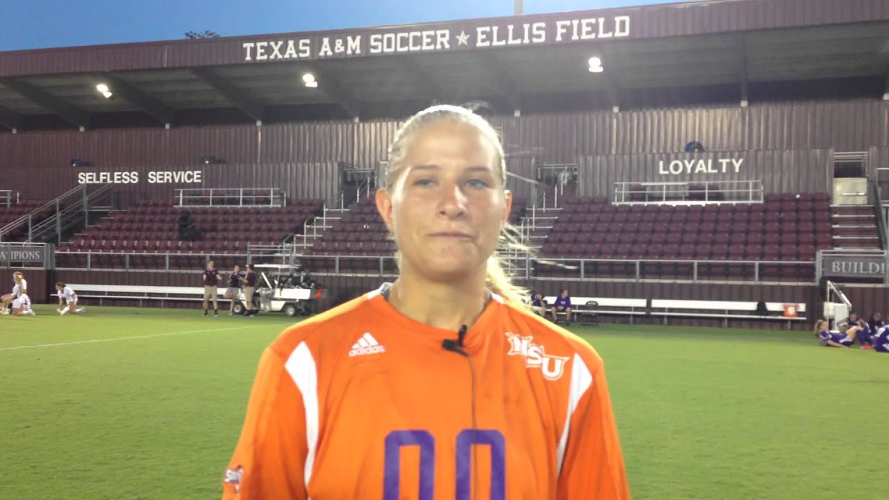 NSU keeper Alex Latham discusses second-half shutout of Texas A&M - YouTube