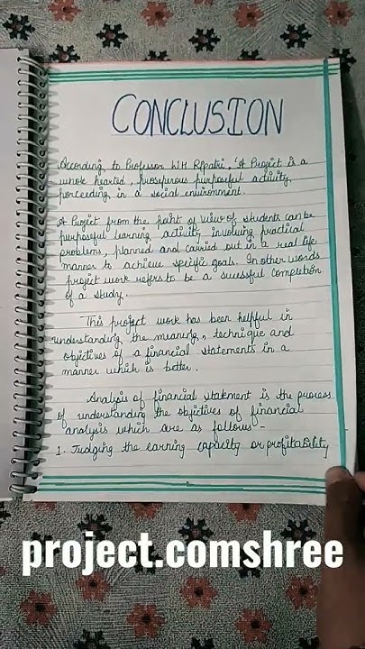 How to write conclusion in accountancy project - YouTube