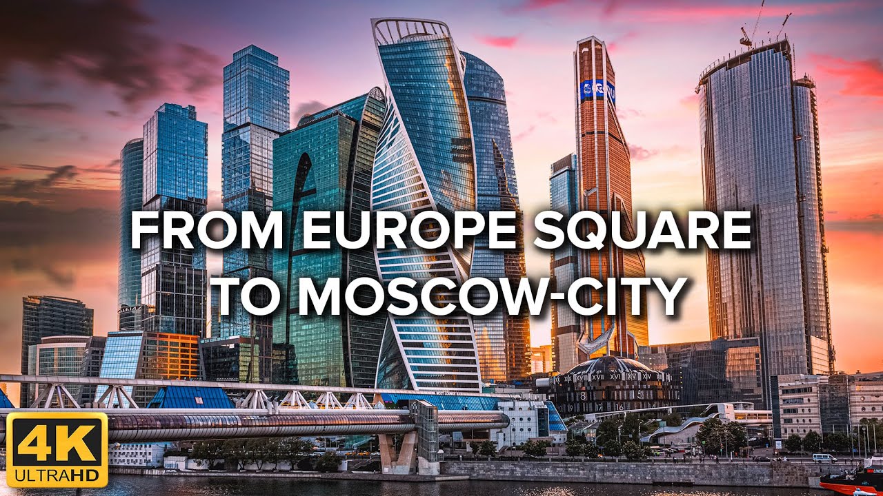 [4K] 🇷🇺 Moscow Summer Walk ☀️ Europe Square (Kievskaya) to Moscow City ...