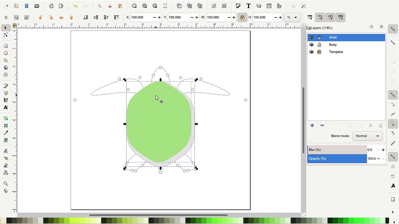 Design Original Vector Art in Inkscape: 4.2 Upper Shell Shape - YouTube
