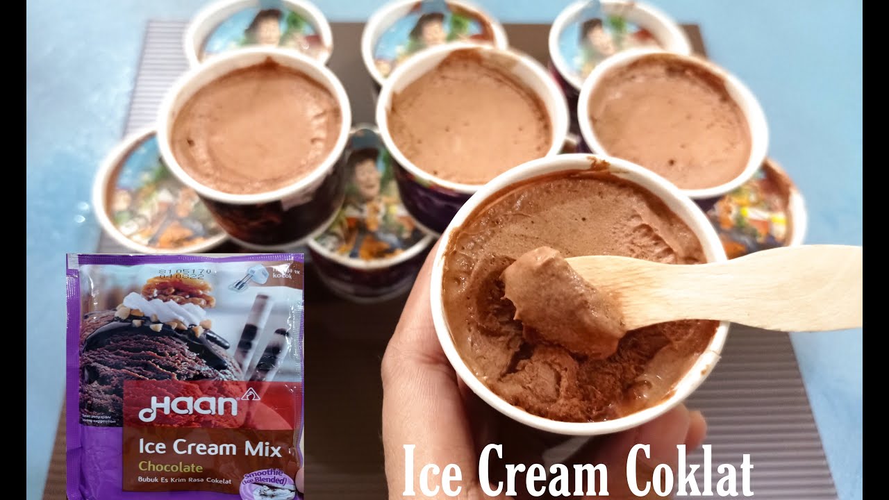 Cara membuat es cream Haan || Ice cream mix Chocolate - YouTube