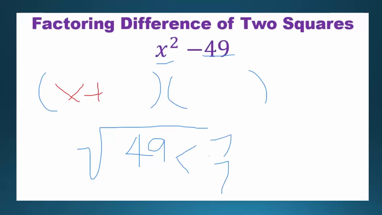 FACTORING THE DIFFERENCE OF TWO SQUARES YouTube factoring-the-difference-of-two-squares-youtube
