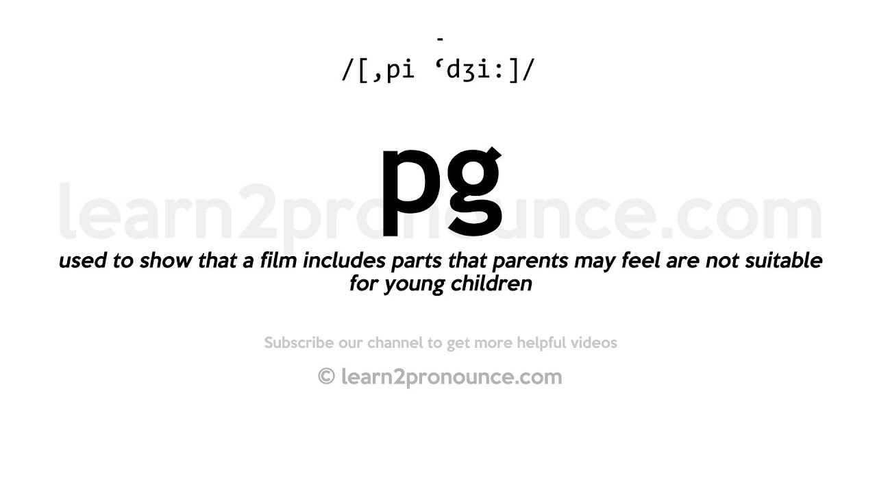 Pronunciation of Pg | Definition of Pg - YouTube