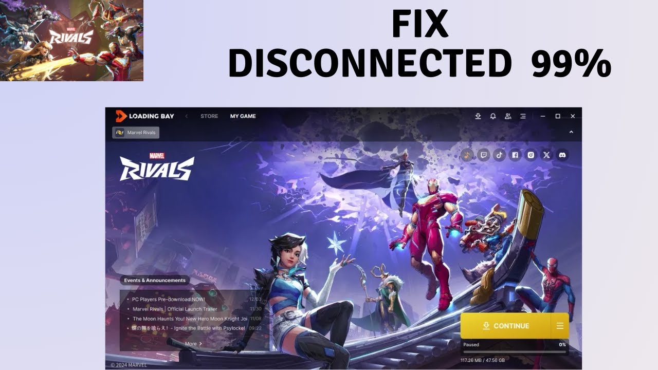 Fix Marvel Rivals Disconnected 99% while loading game - YouTube