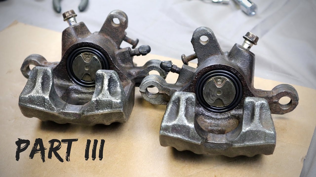 FD RX-7 Brake Rebuild Part 3 - Rear Caliper Disassembly - YouTube