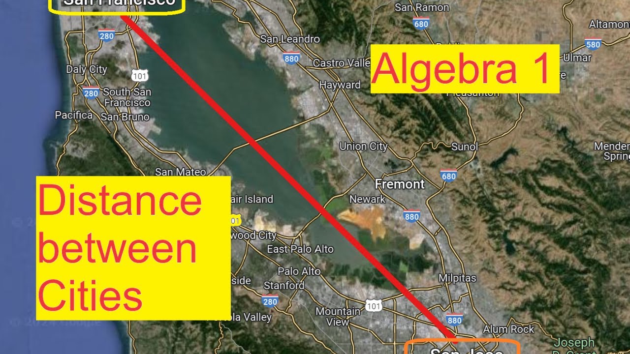 Distance between Cities | Rectangular Coordinate System | Algebra 1 ...
