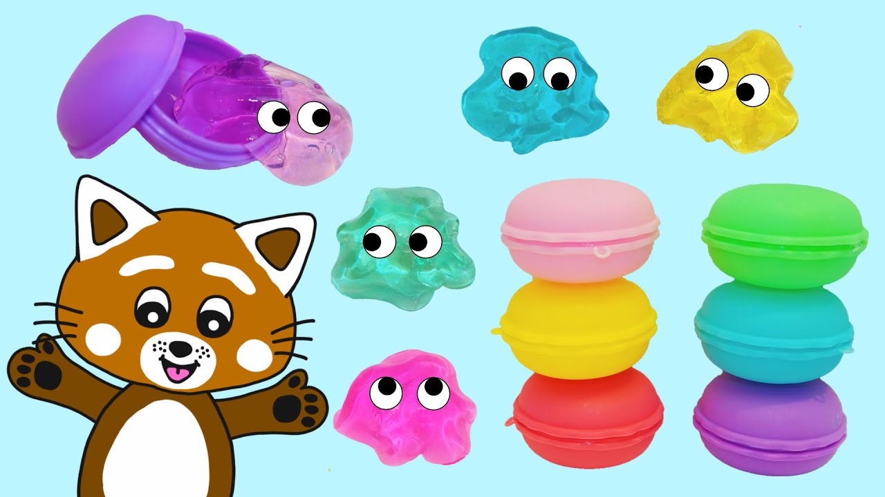 Pukkins leker med rolig slajm - Lek och lär dig färger - Lek med oss ...
