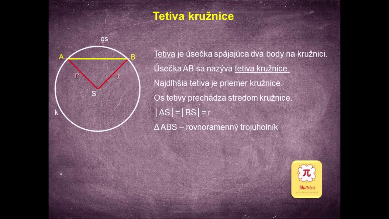 Tetiva kružnice + 2 riešené príklady - YouTube