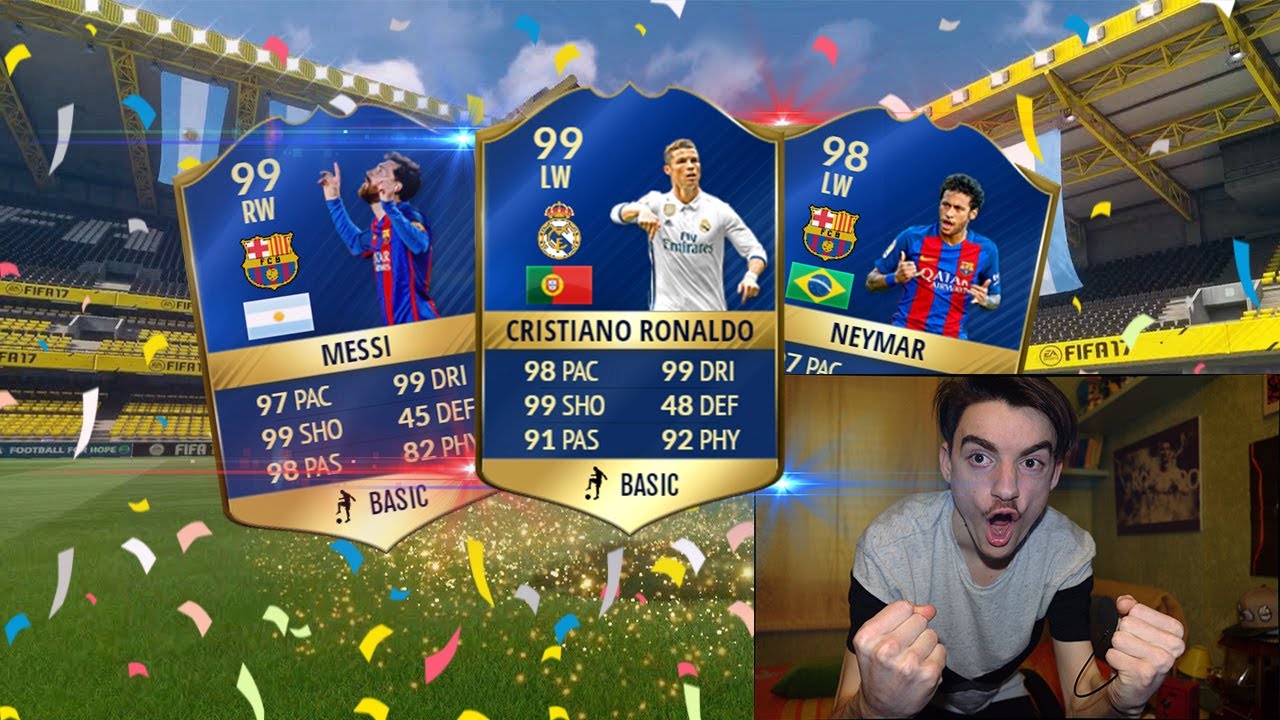 RONALDO 99 TOTS + MESSI 99 TOTS + NEYMAR 98 IN A PACK !!! TOP 5 BEST ...
