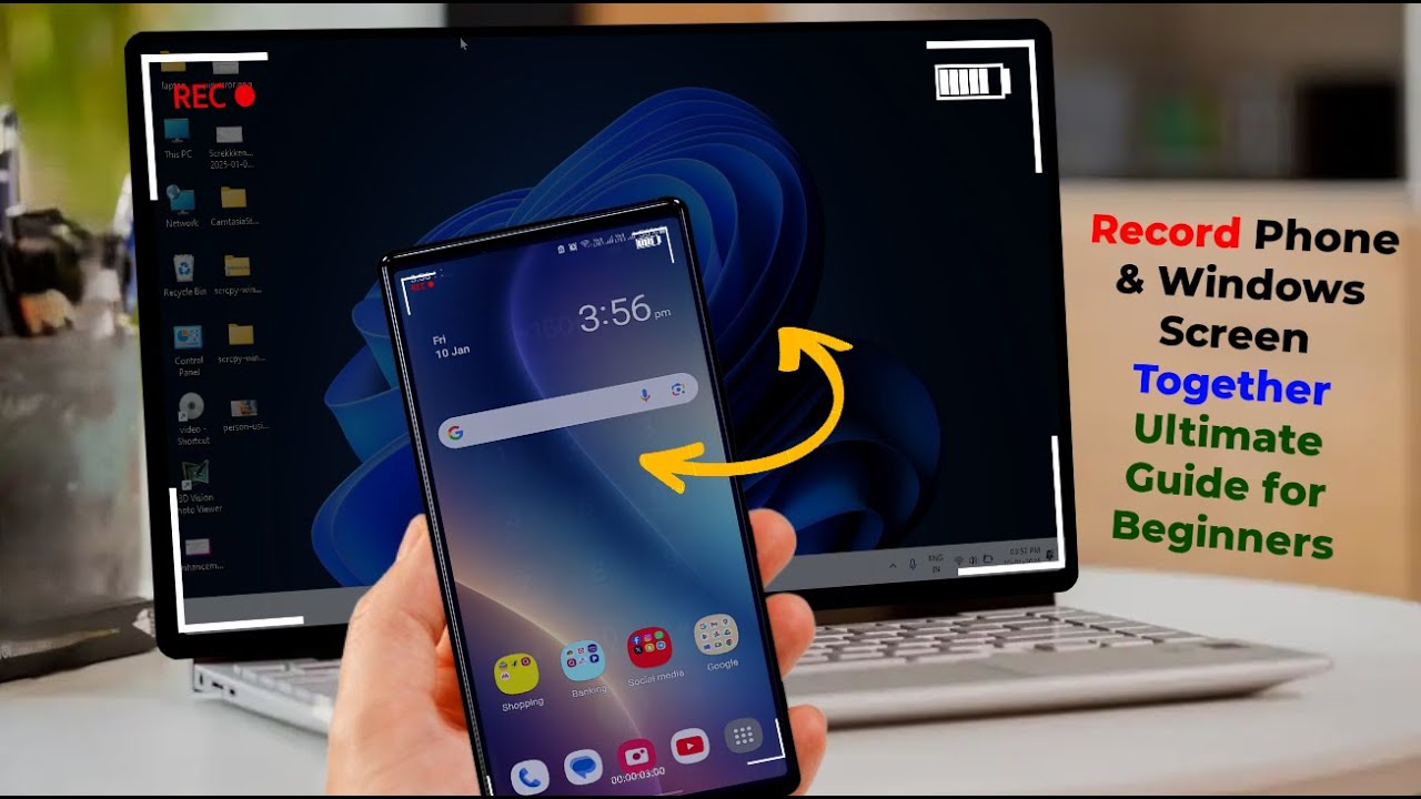 How to Record Both Phone & Windows Screen Simultaneously & Sync the ...