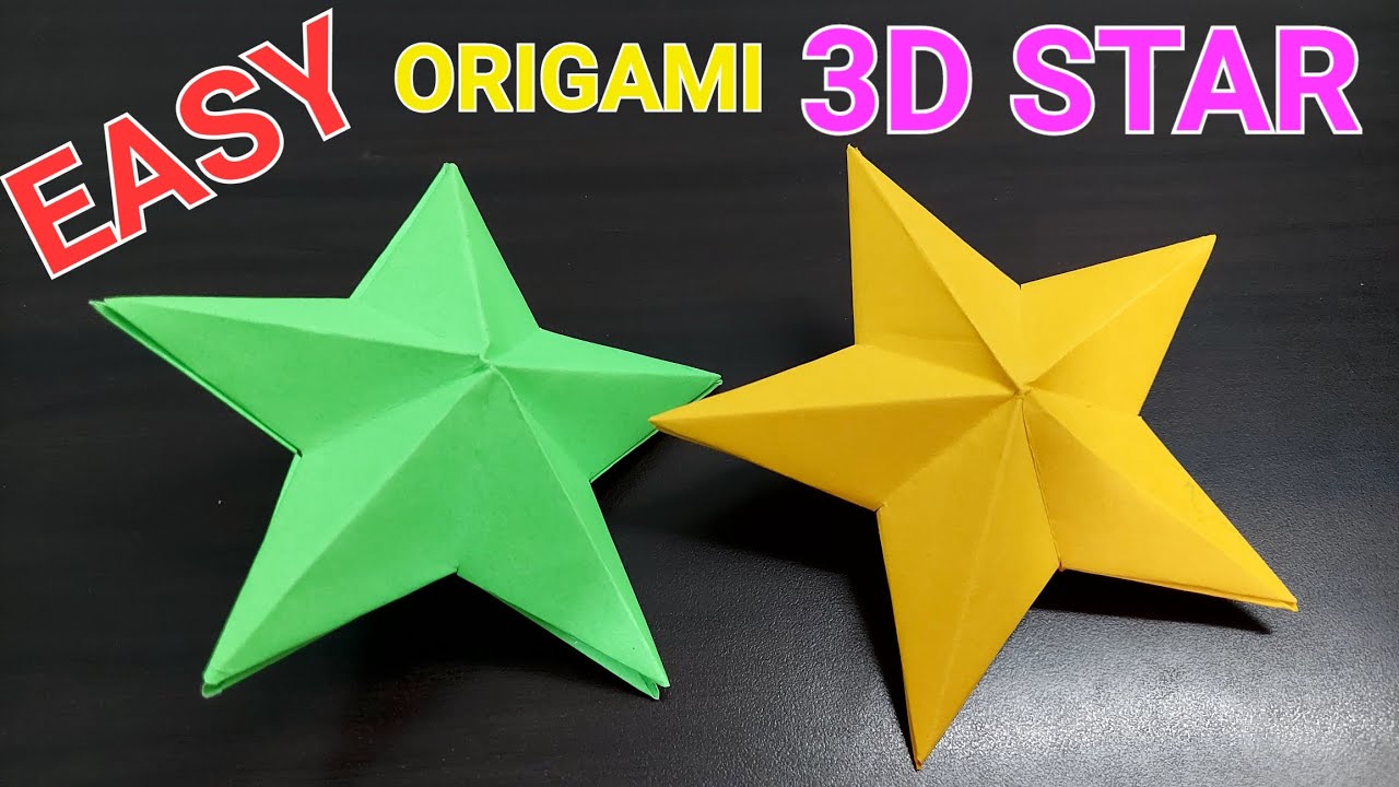 HOW TO MAKE EASY ORIGAMI 3D STAR FOR DECORATION - YouTube