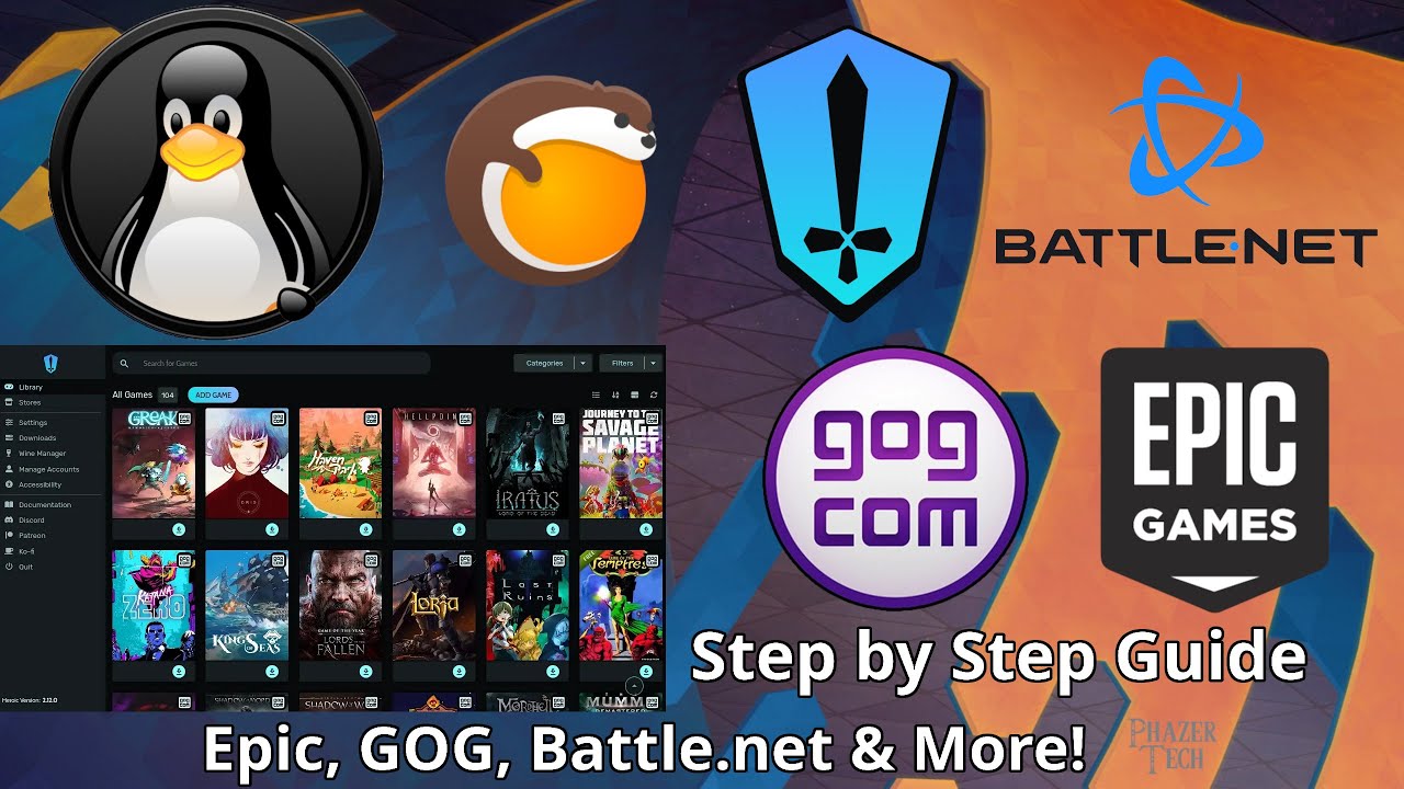 Linux Gaming Guide - Heroic Games Launcher & Lutris (Epic, GOG, Battle.net, & more) - YouTube