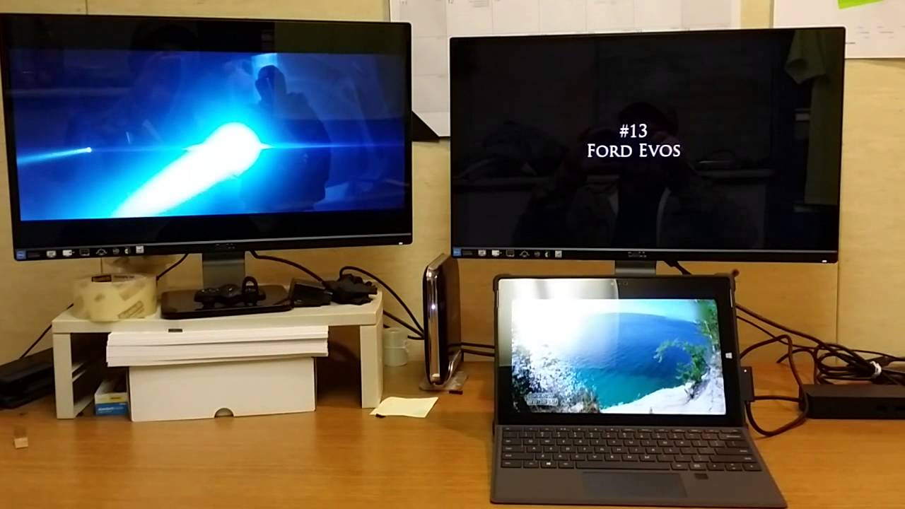 Surface Pro 3 running three monitor with 1080p content with Pro 4 dock ...